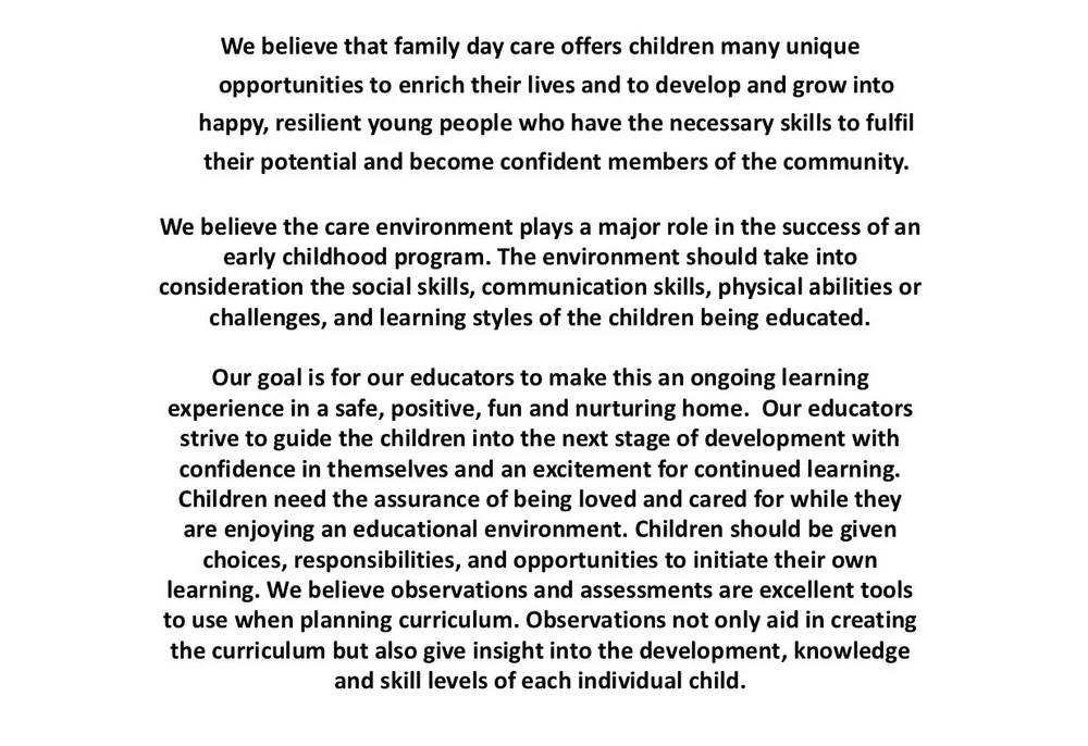 Our Philosophy — Wyndham Early Learning Family Day Care