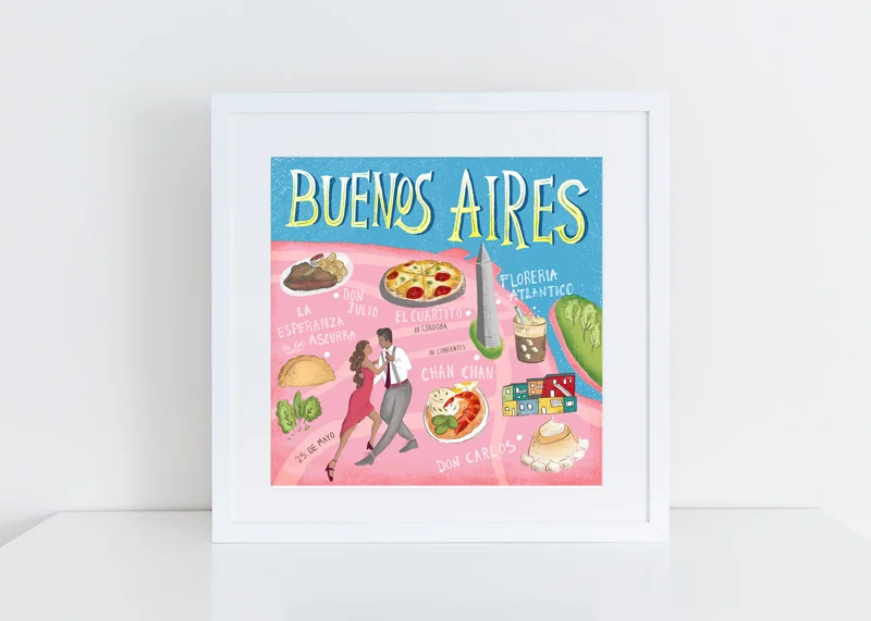 Buenos Aires Hand lettering and Map — ESTHER LOOPSTRA