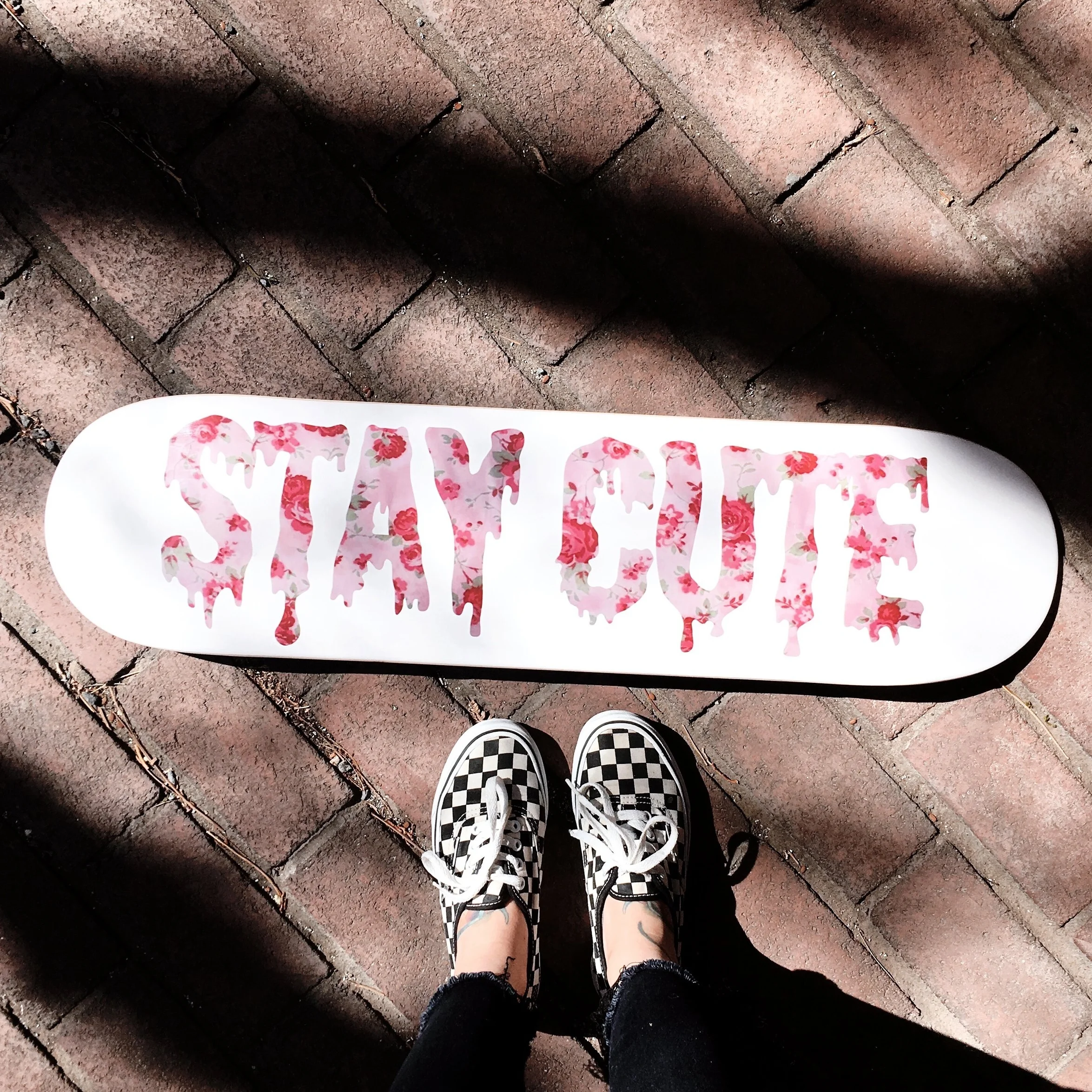 Stay Cute Floral Skate Deck — Stay Cute