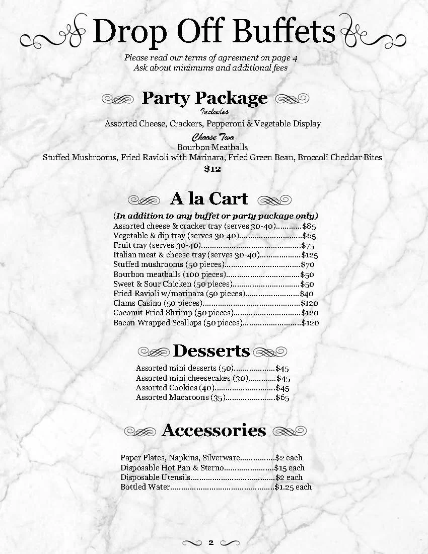 Catering Menu Classics V Banquet & Conference Center