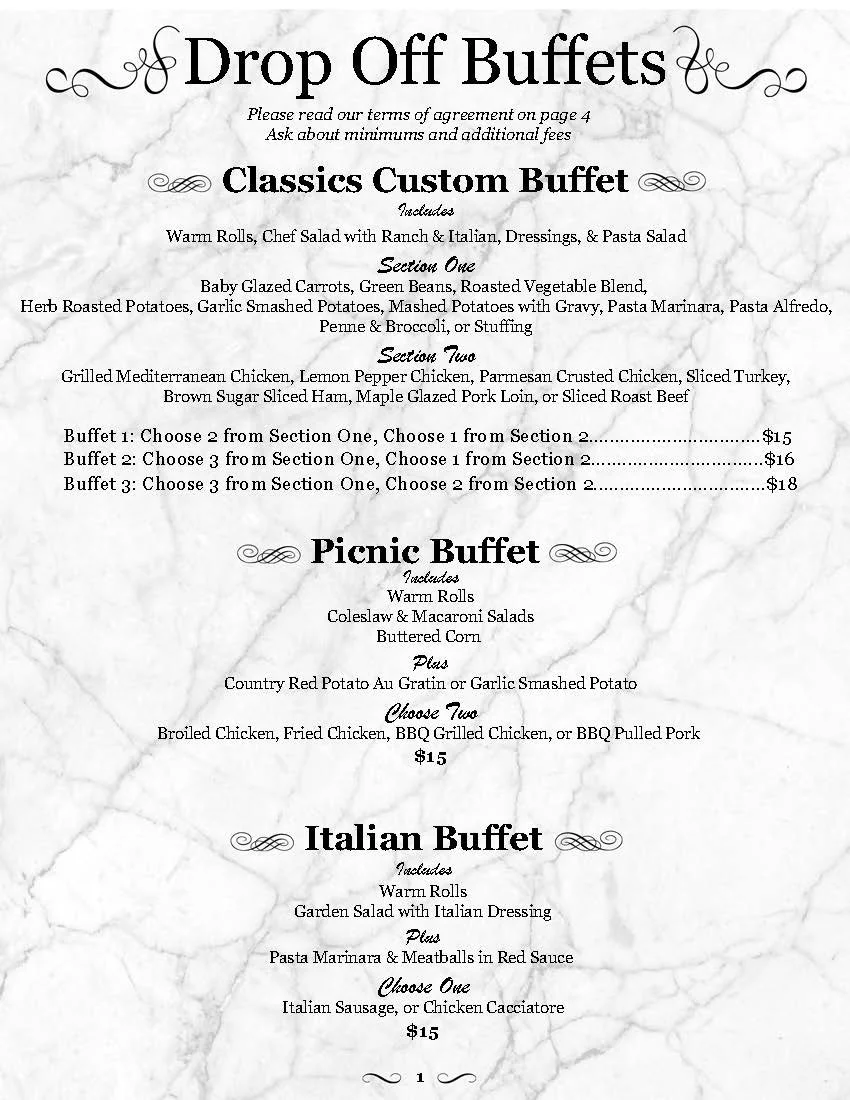 Catering Menu Classics V Banquet & Conference Center