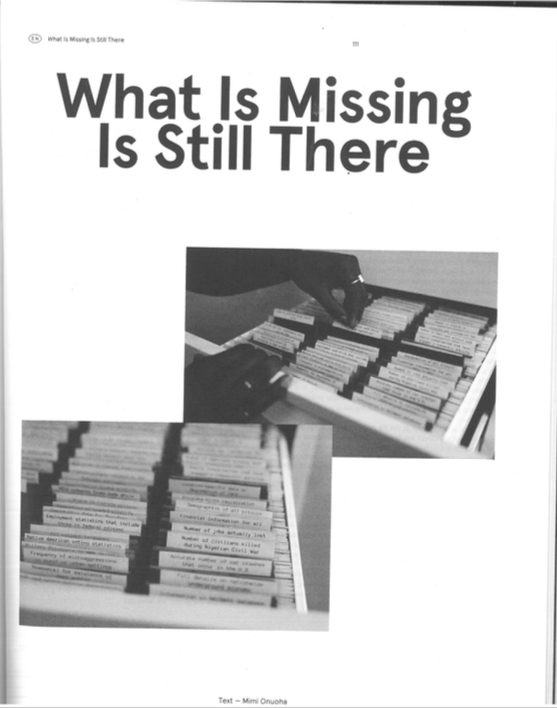 What is Missing Is Still There — MIMI ỌNỤỌHA