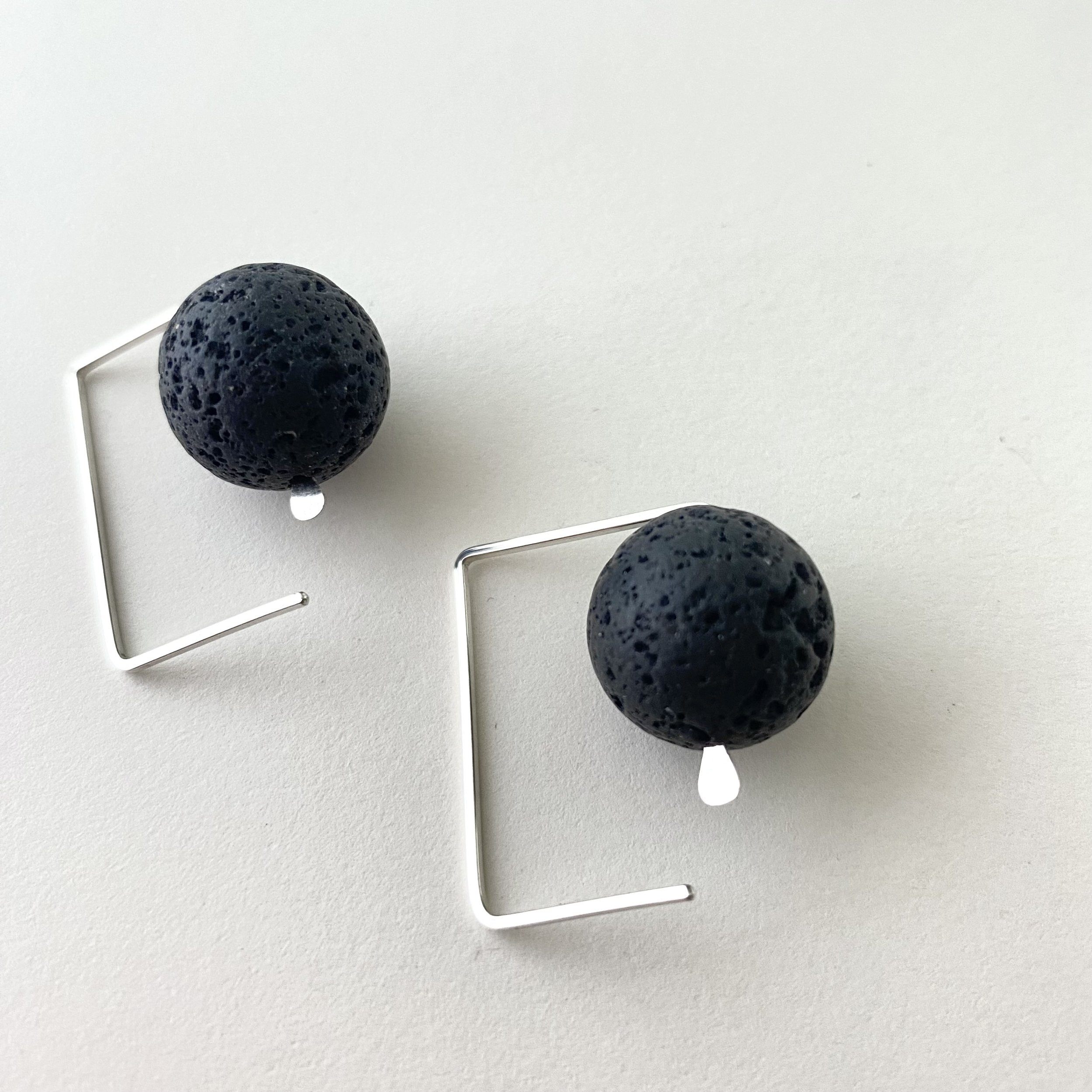 B.Stellar Jewelryiris | modern square earring (multiple stone options ...