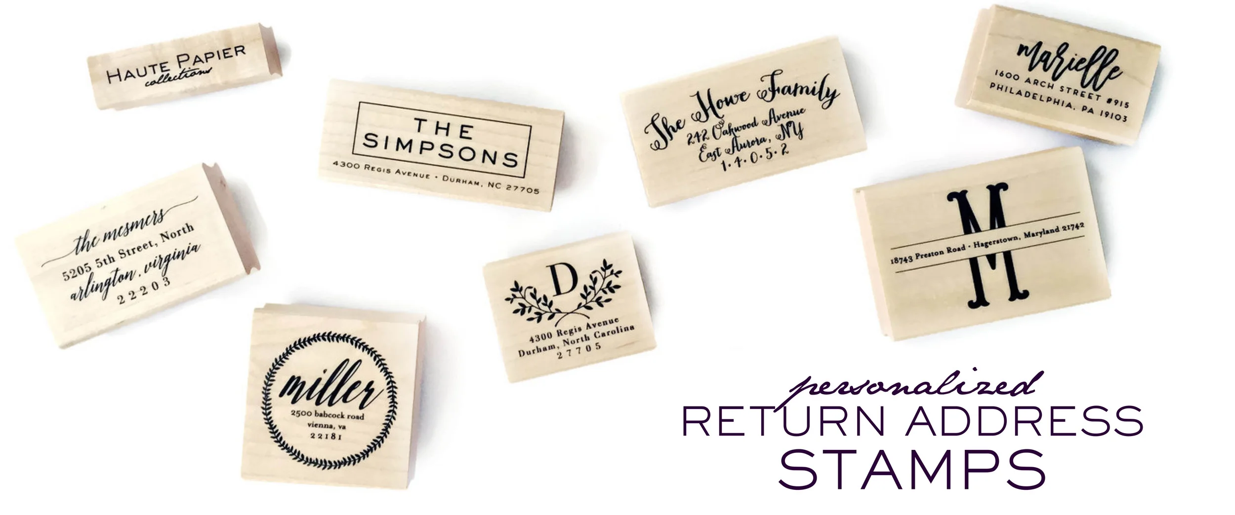 Return Address Stamps — Haute Papier