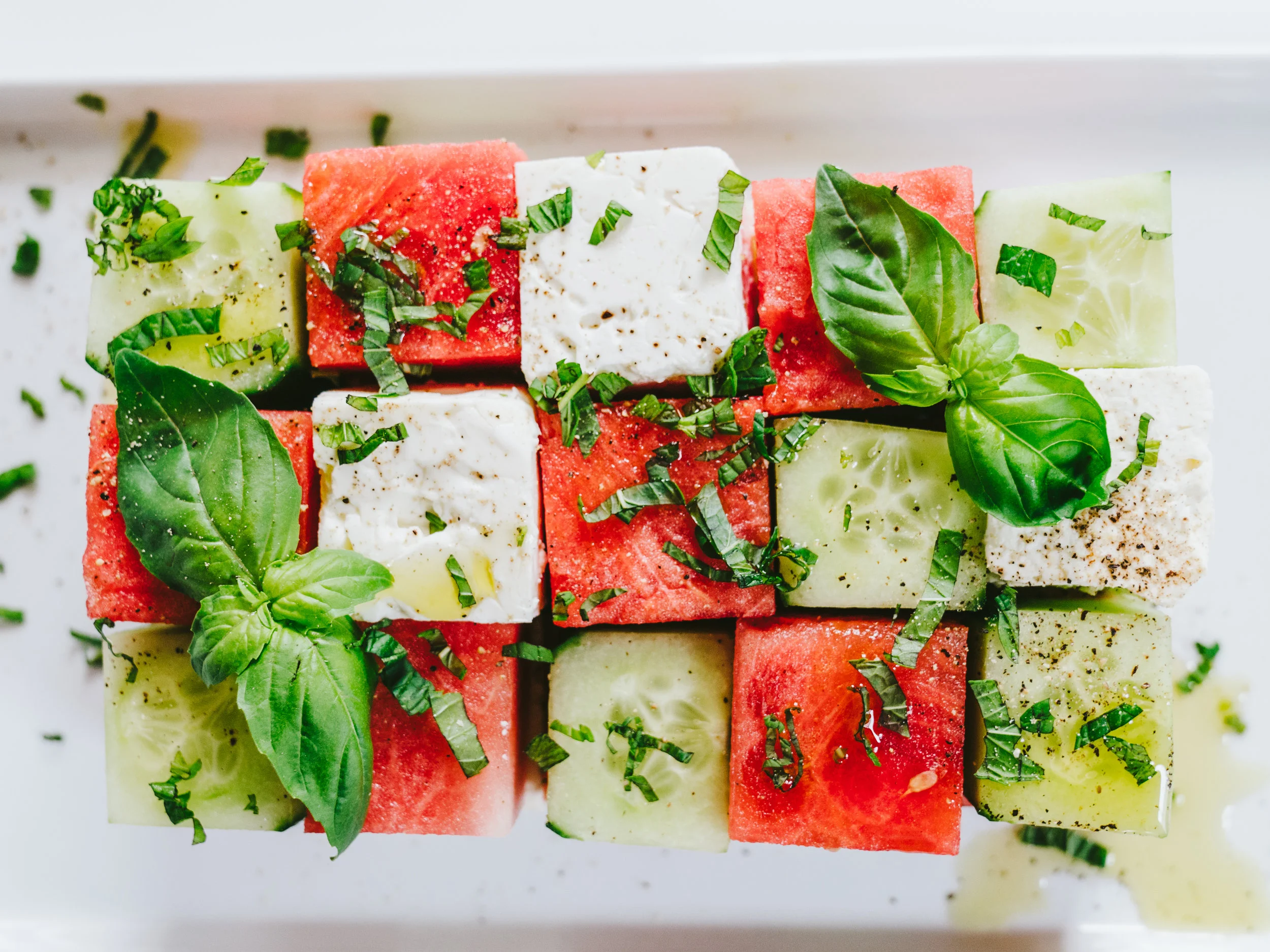 Summer Food Network Watermelon Cucumber Cube Salad — OhCarlene