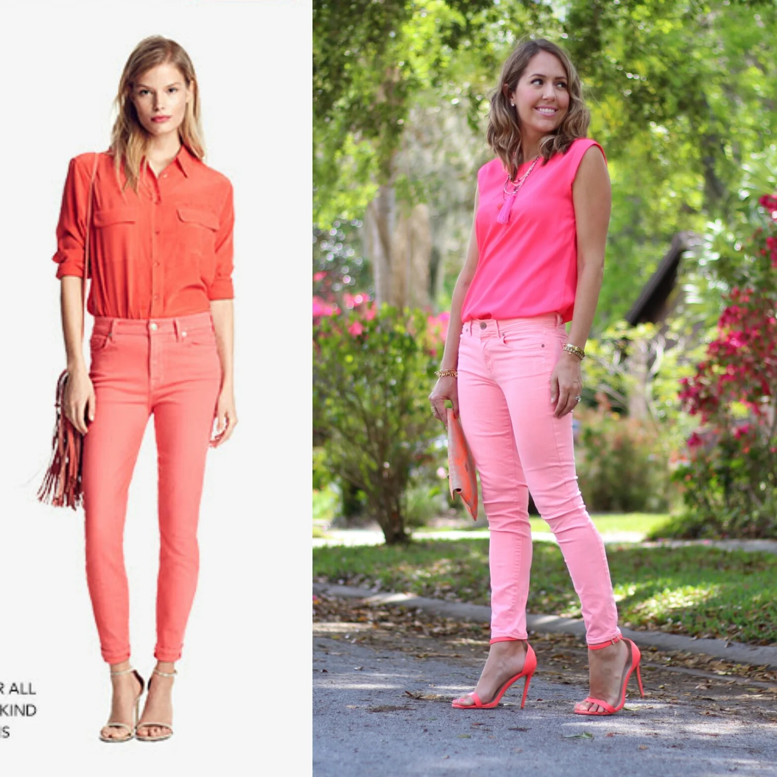 Today's Everyday Fashion: Neon Pink, Coral Jeans — J's Everyday Fashion