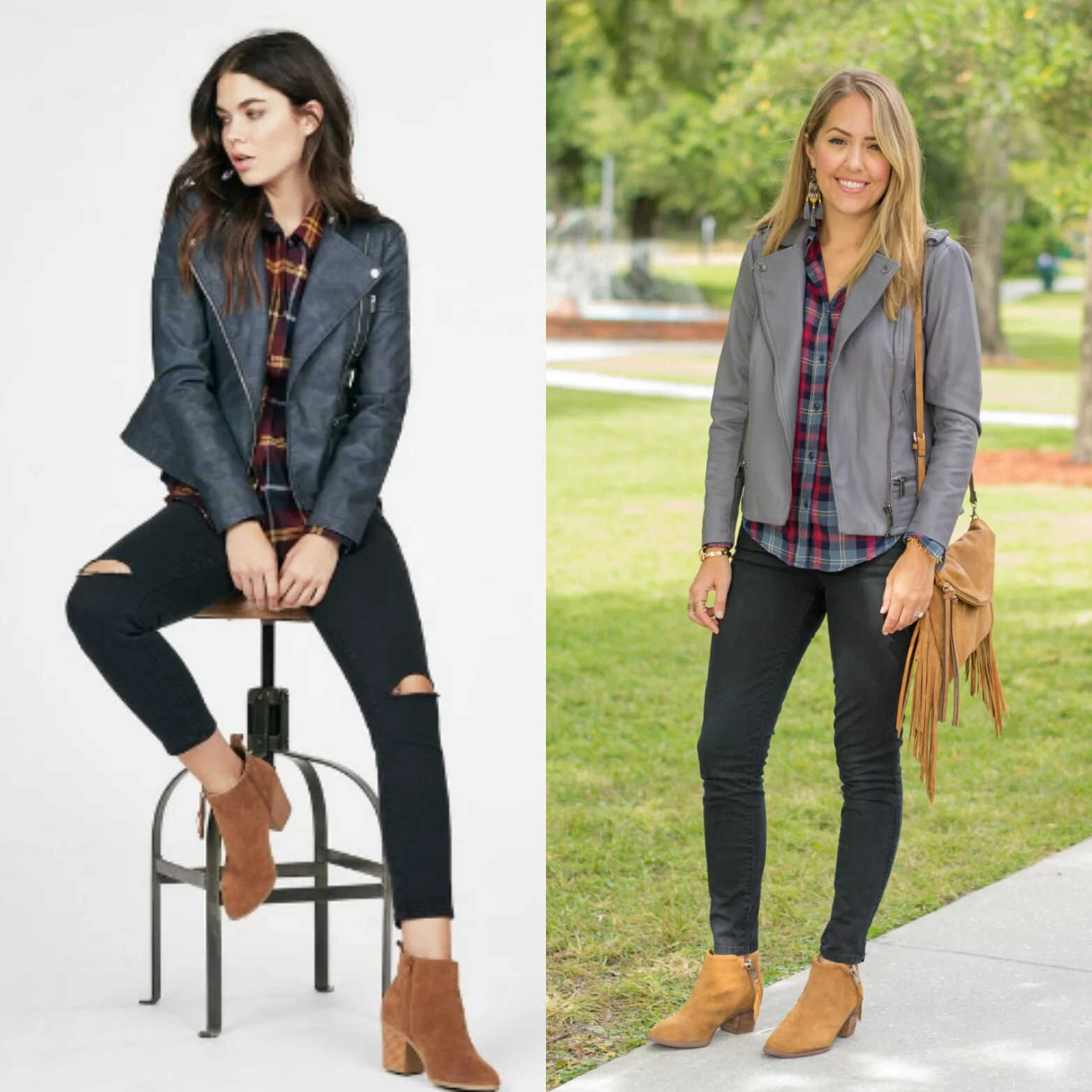 Today's Everyday Fashion: Gray Leather Jackets — J's Everyday Fashion