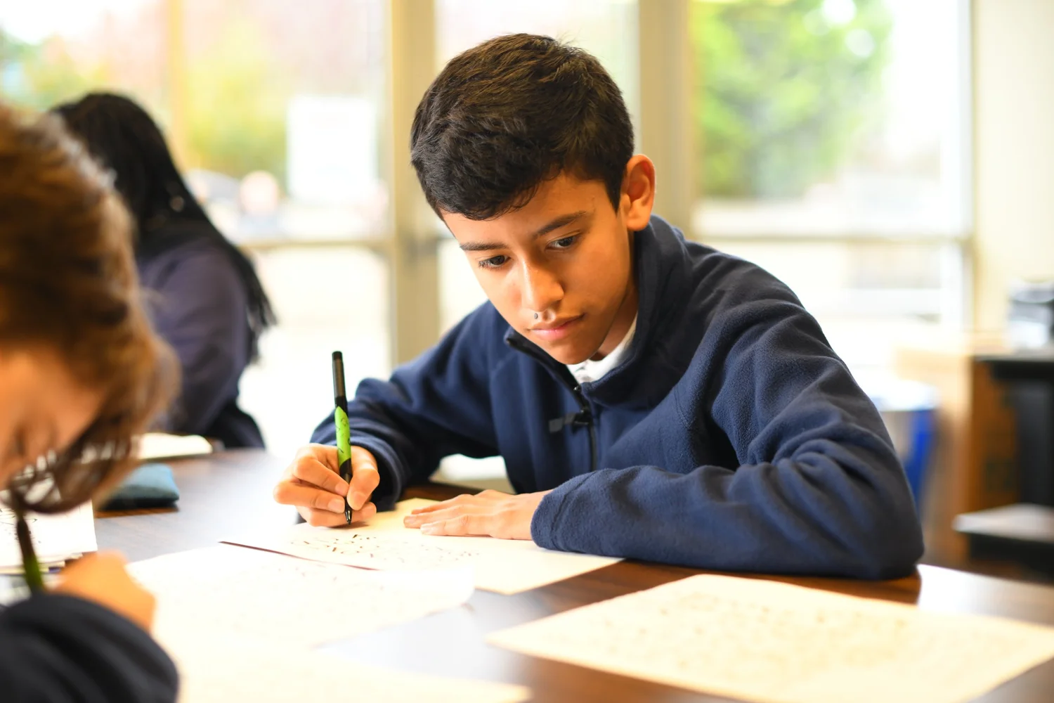 Middle School Students Writing