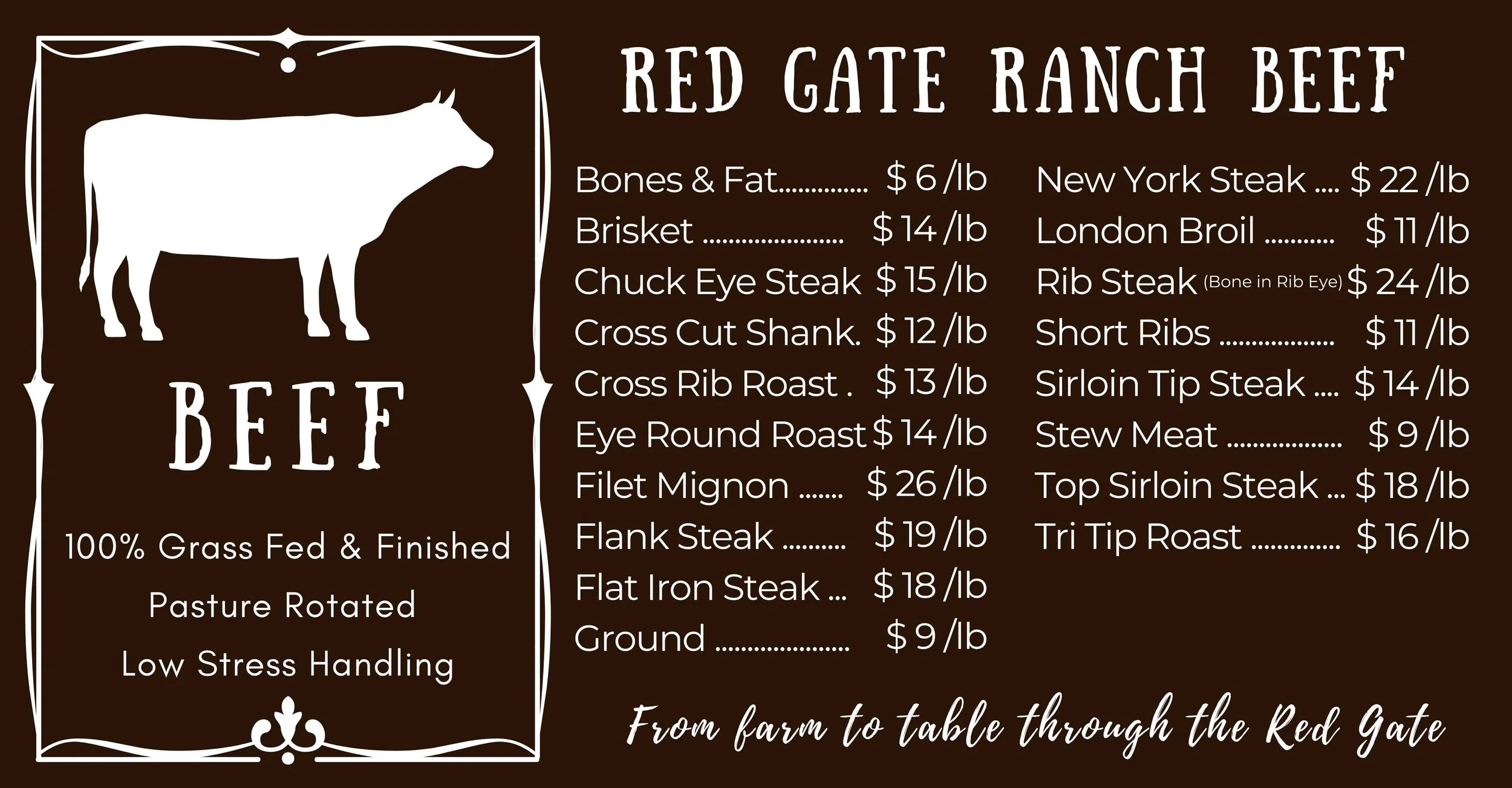 PASTURE RAISED MEATS — Red Gate Ranch