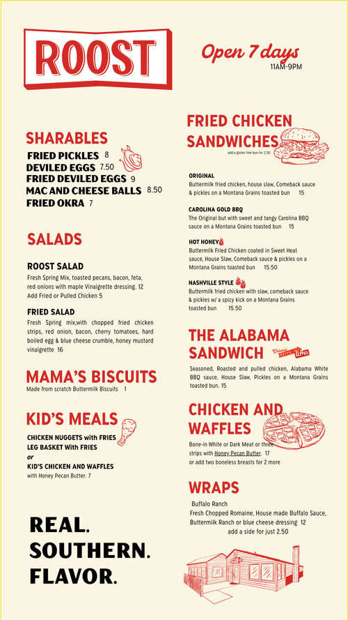 Menu — Roost Fried Chicken