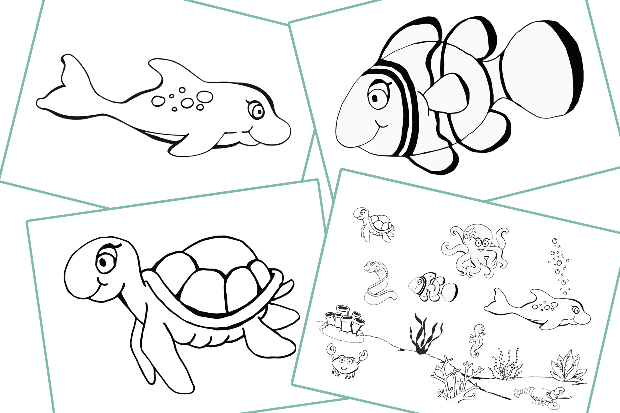FREE Colouring - Sea Animals Early Years (EYFS) Printable Resource ...