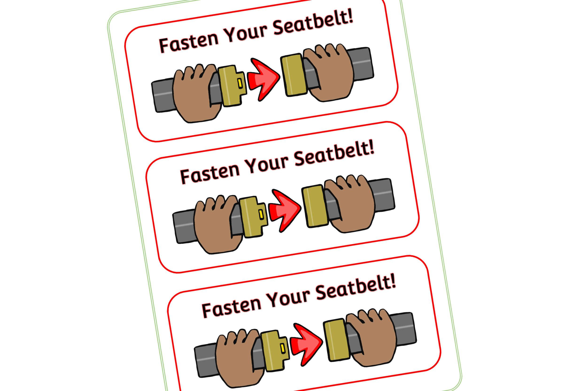 FREE Seatbelt Signs printable role-play display/poster/activity Early ...