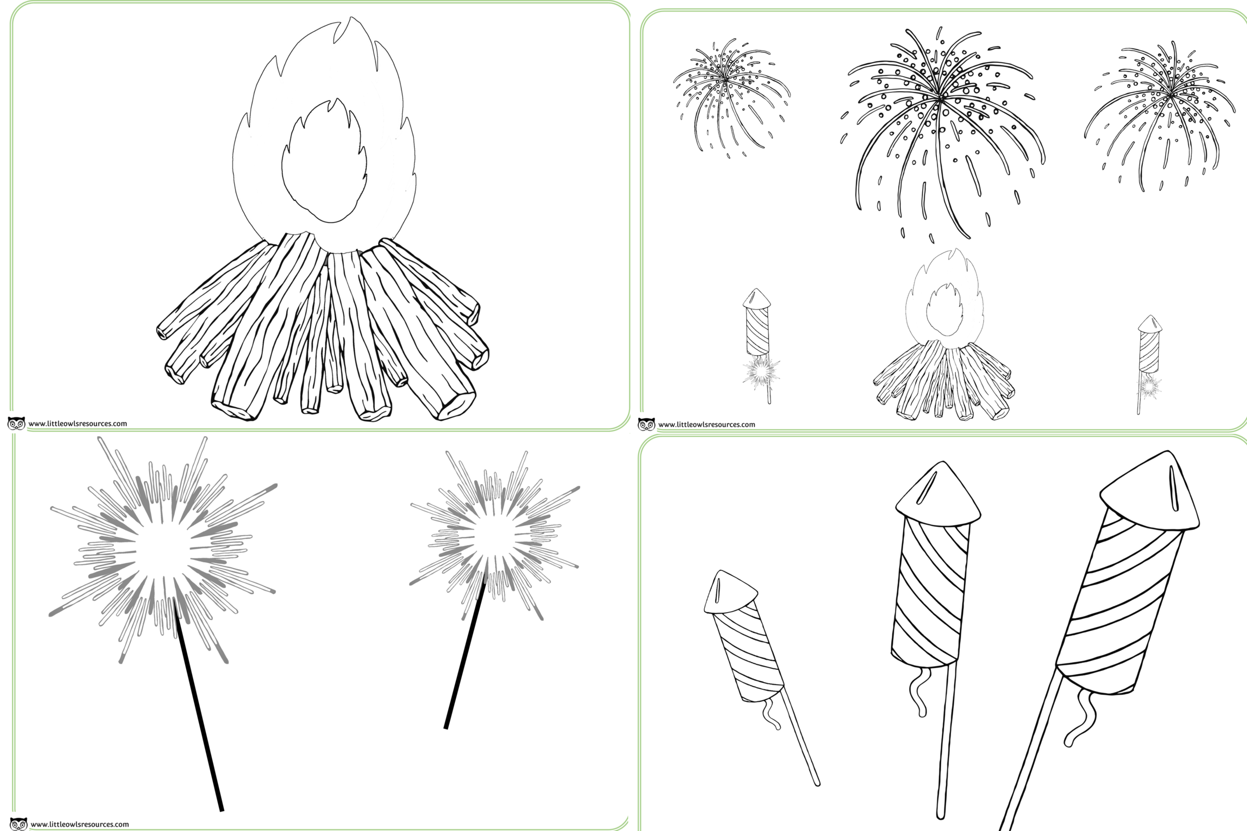 Free Printable Fireworks Coloring Pages
