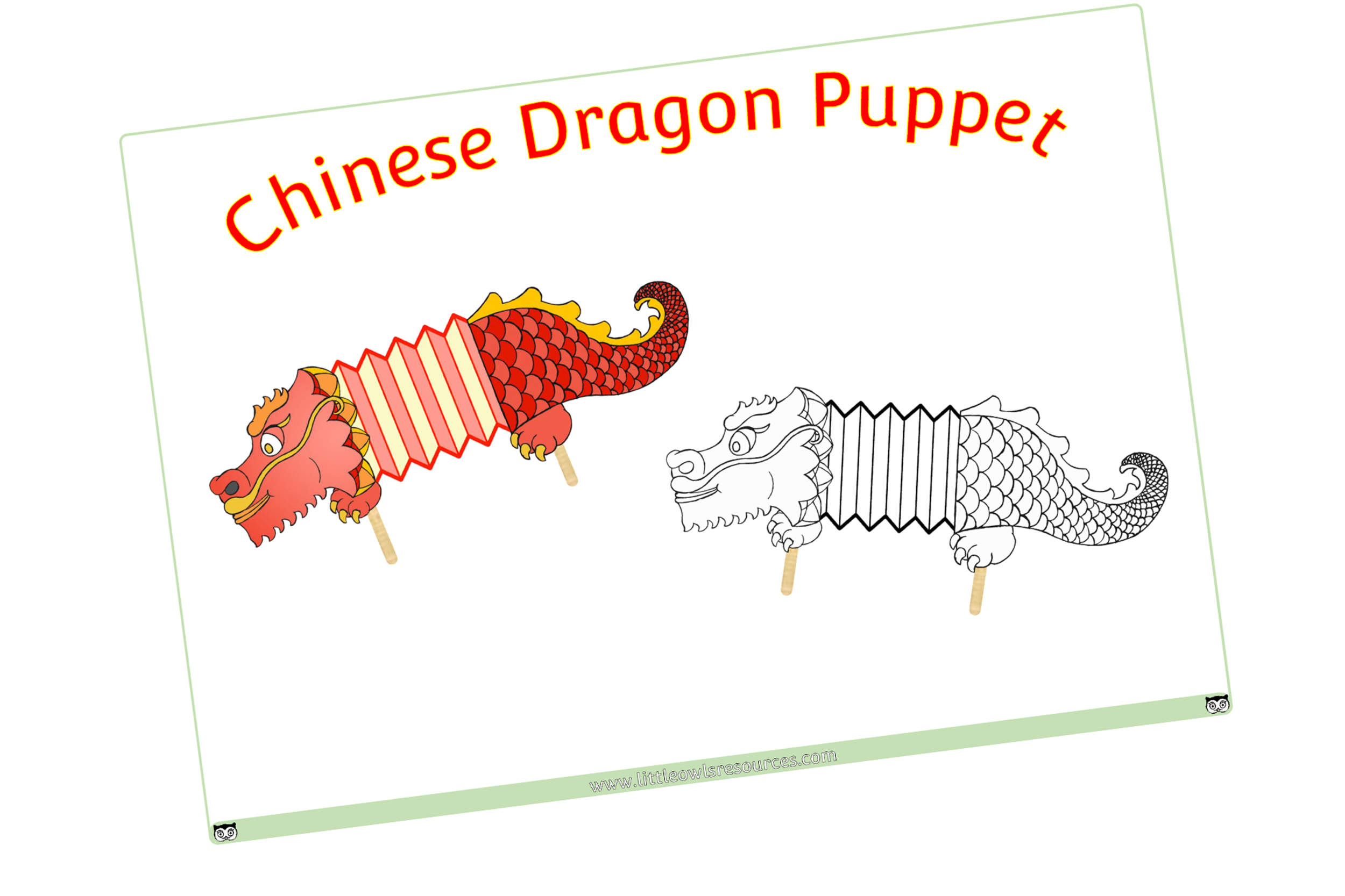 Dragon Puppet Printable Dragon Puppet Printable