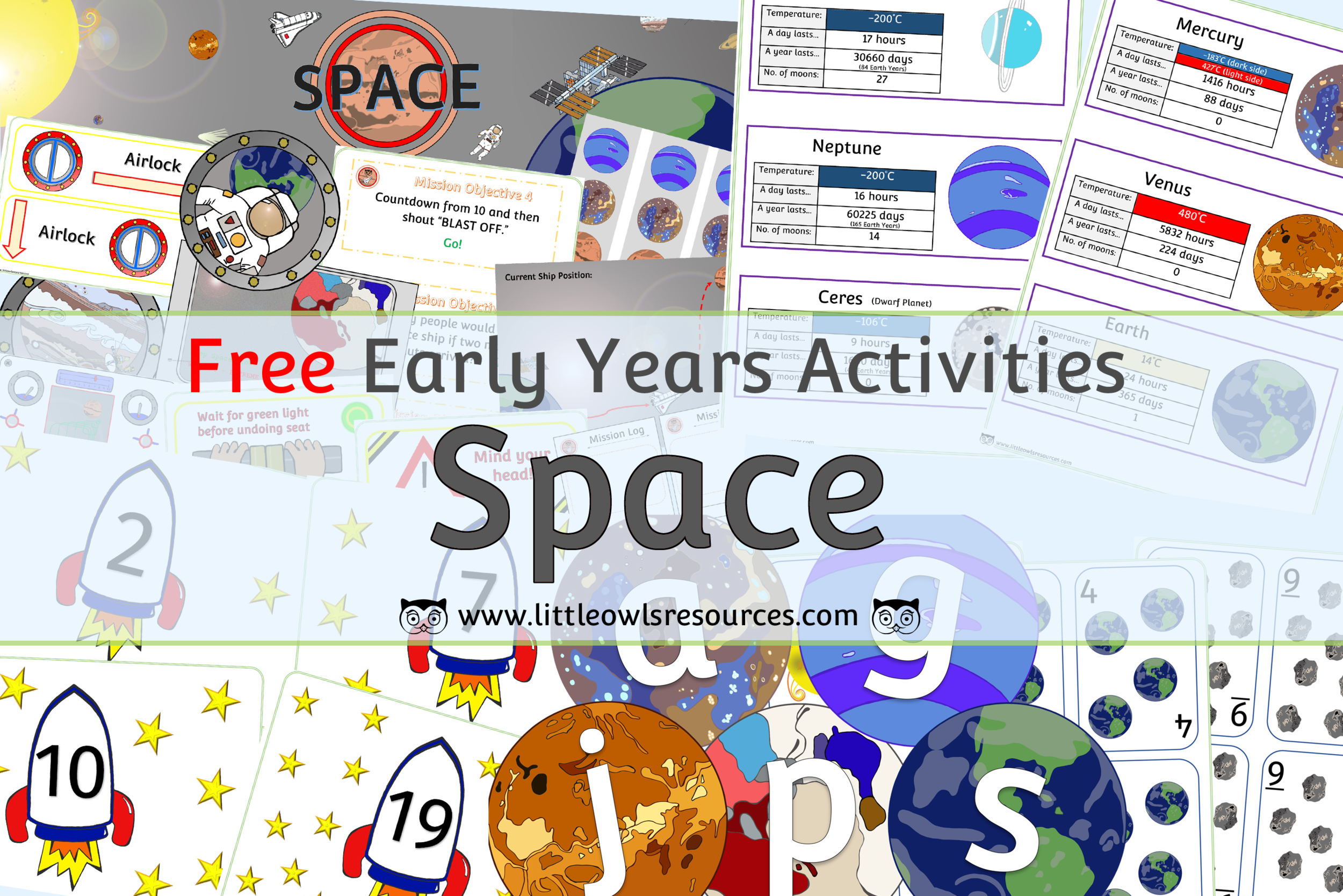 FREE Space/Station/Craft/Ship/Planets/Rocket Topic printable Early ...
