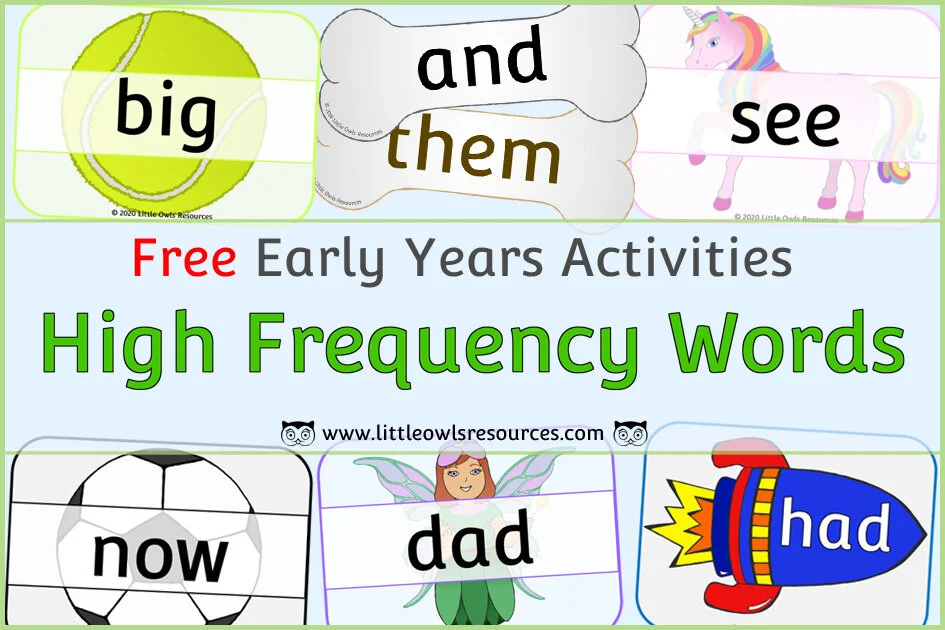 FREE High Frequency Sight Word Flashcards/Activities/Display for Early ...