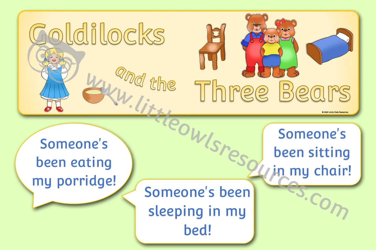 FREE Goldilocks and the Three Bears printable Early Years/EYFS ...