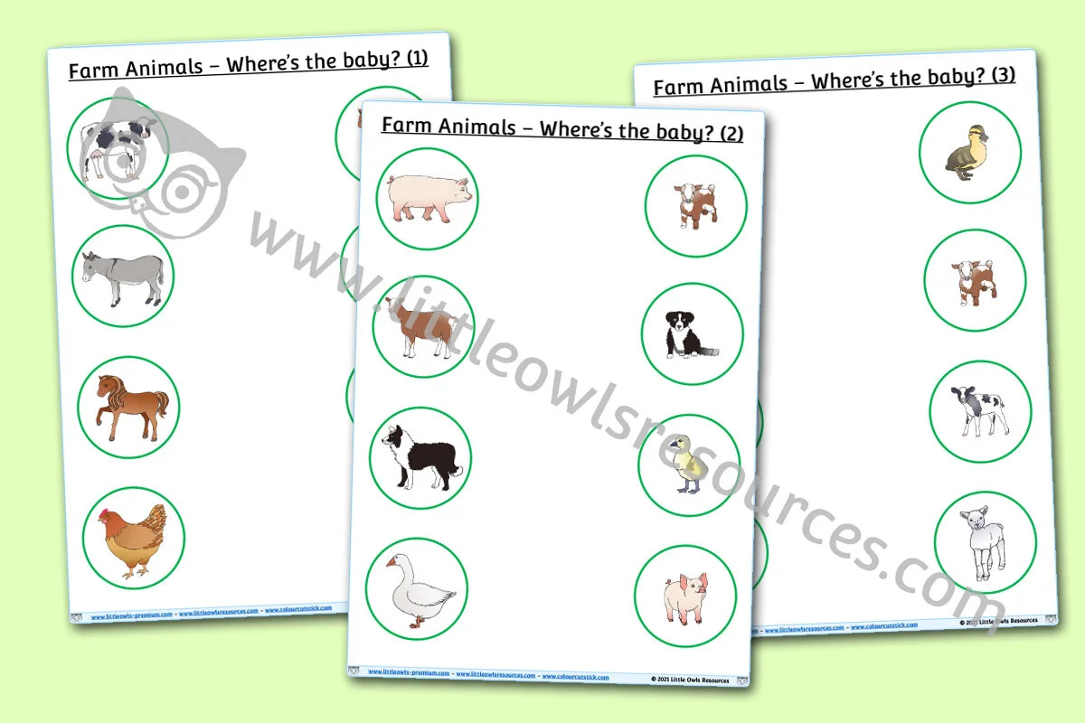 FREE Farm Animals and their young - Match Game Early Years/EY (EYFS ...