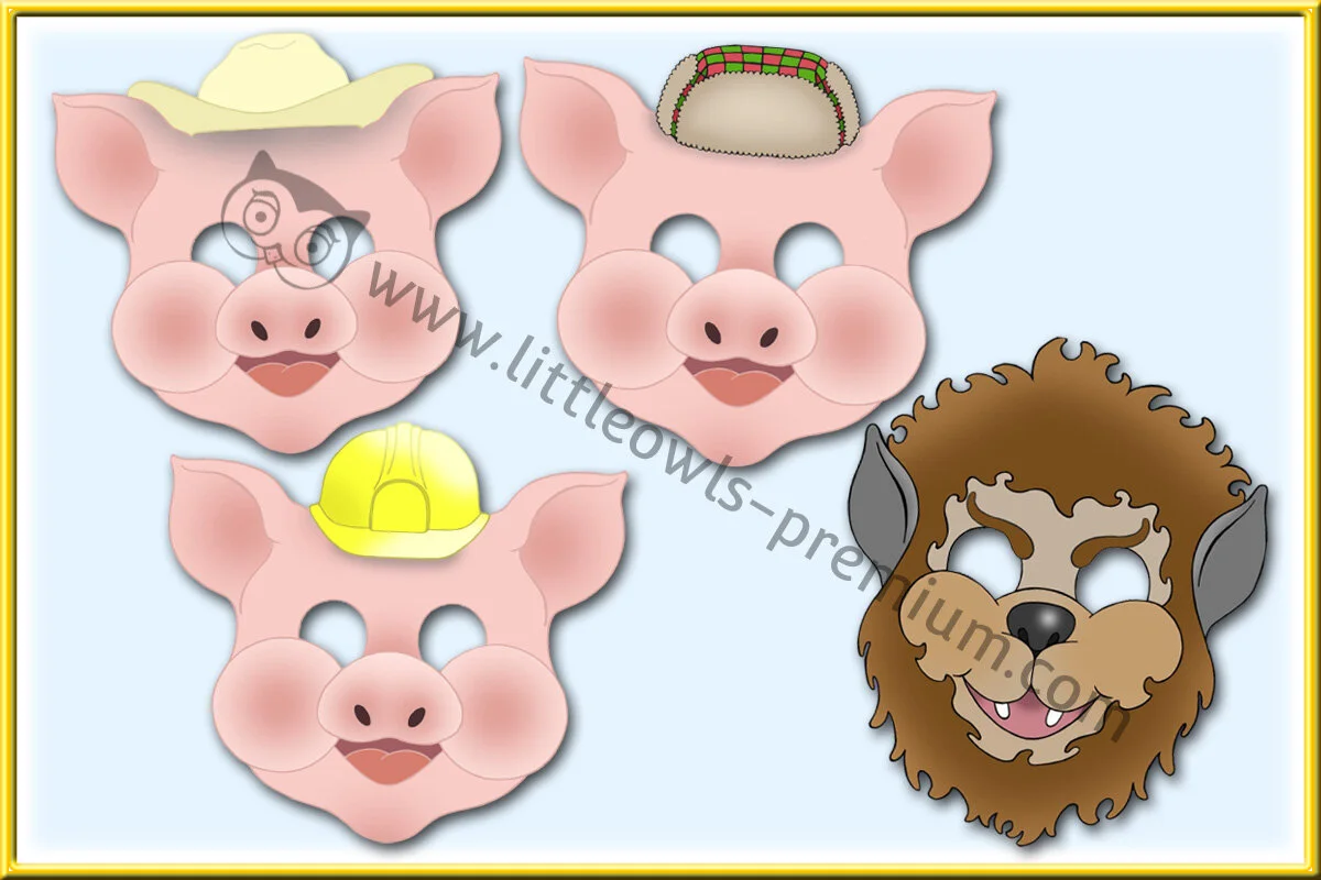 Three Little Pigs Mask Template
