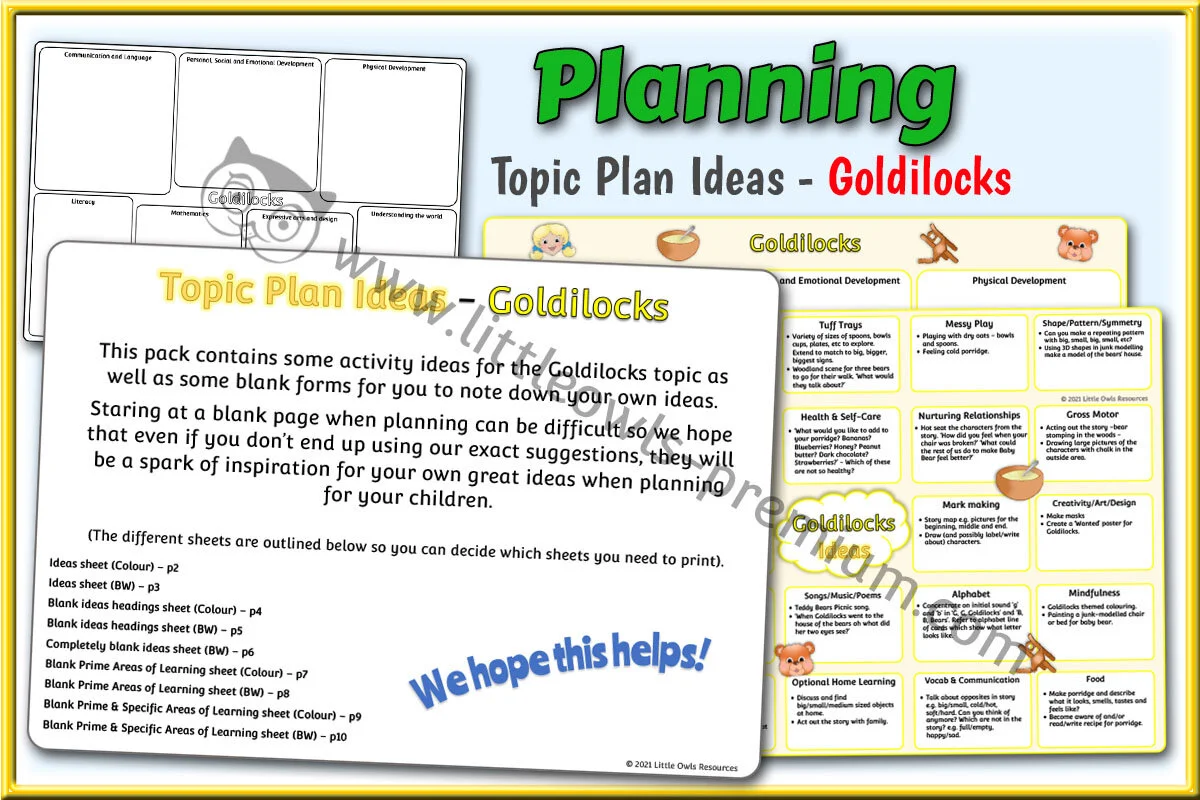 FREE Goldilocks and the Three Bears printable Early Years/EYFS ...