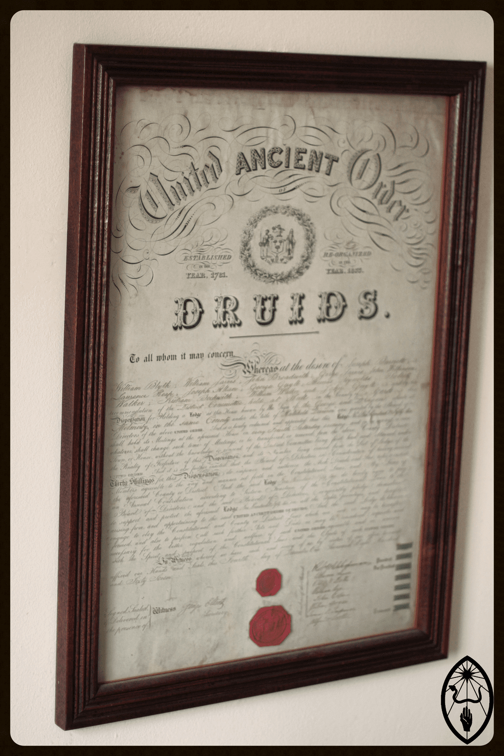Ancient Order of Druids Charter — the world of ulysses black