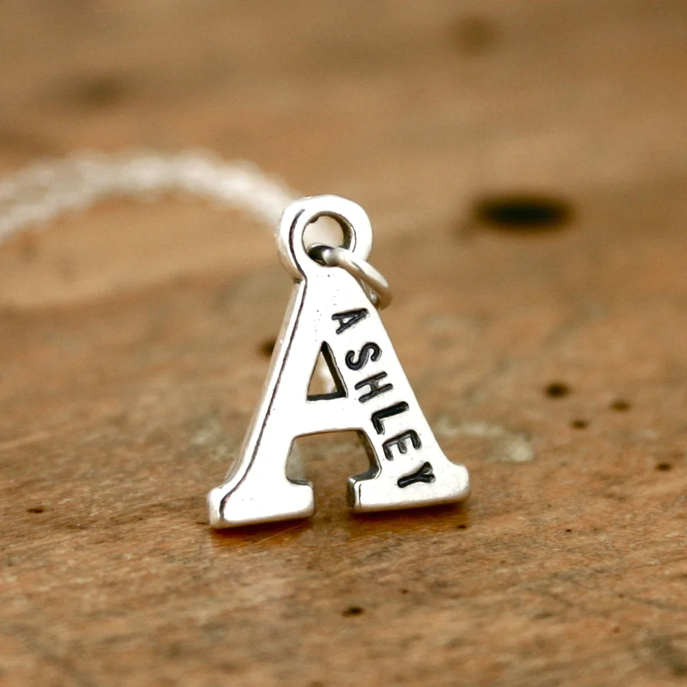 New! Name on Initial Necklace — JustJaynes - Sterling Silver Jewelry