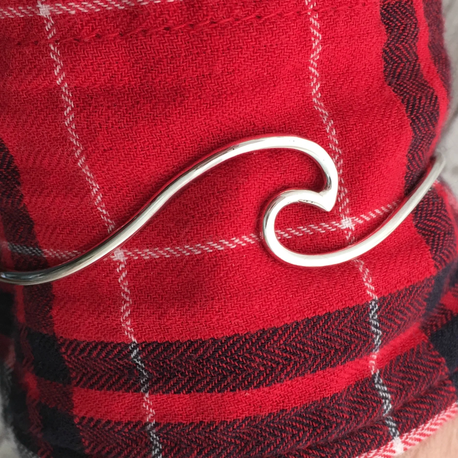 Sterling Silver Wave Bangle Bracelet — Just Jaynes