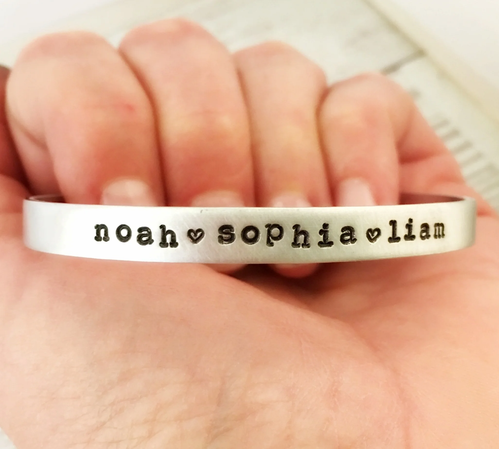 Mom Cuff Bracelet with Kids Names — Just Jaynes