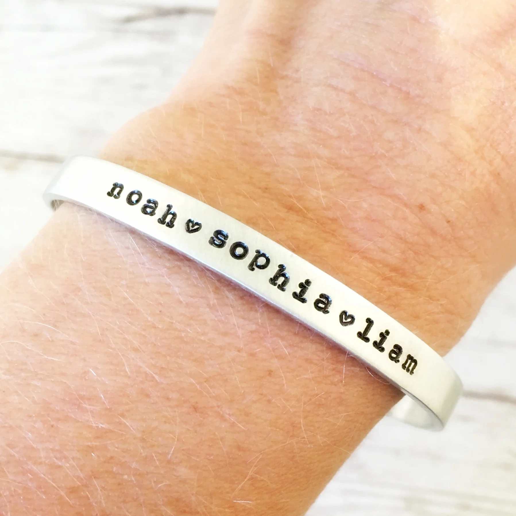 Mom Cuff Bracelet with Kids Names — Just Jaynes