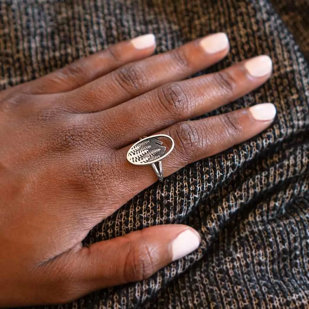 Oval Mountain Scape Ring | Sterling Silver — Just Jaynes