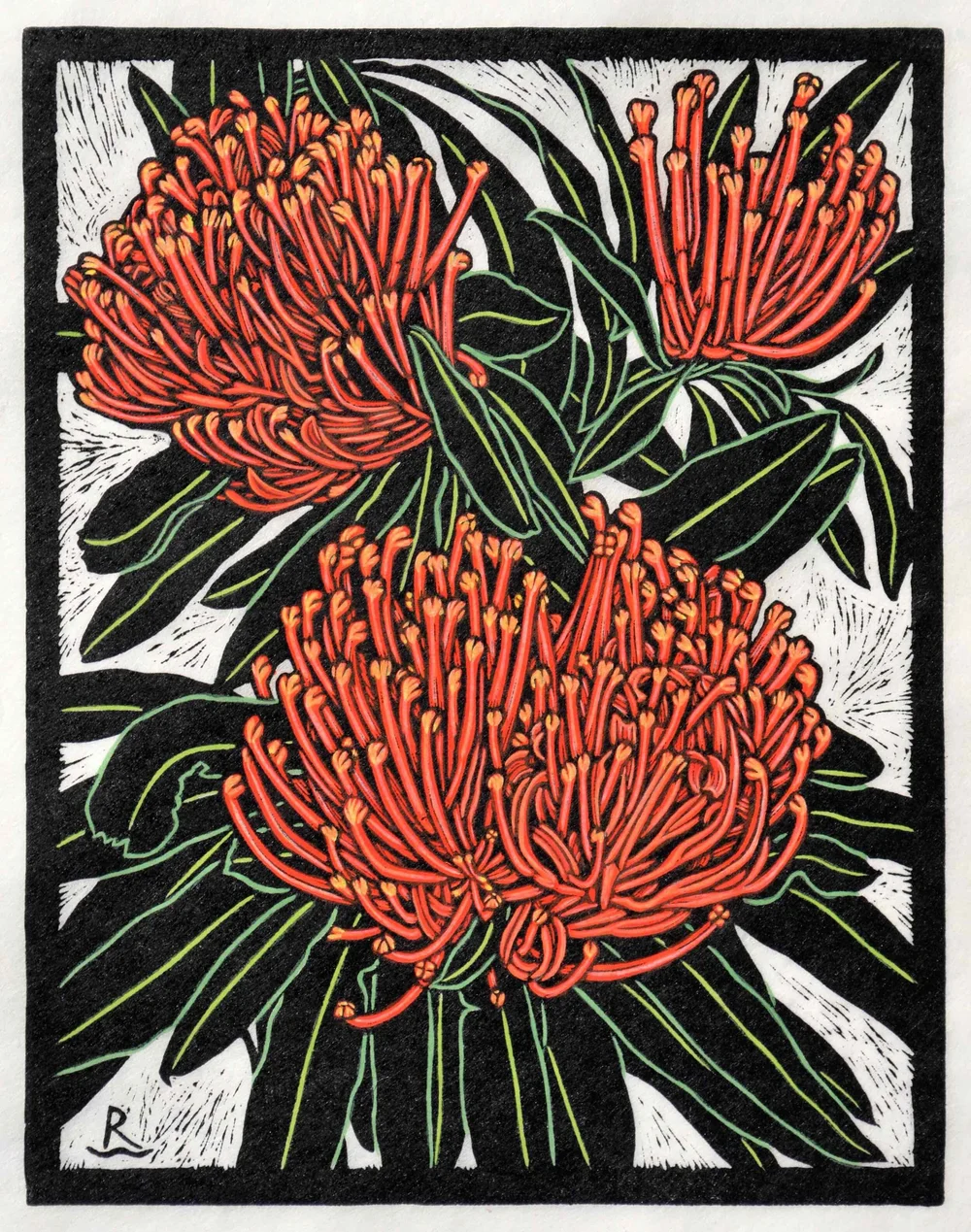 Flower Linoleum Prints