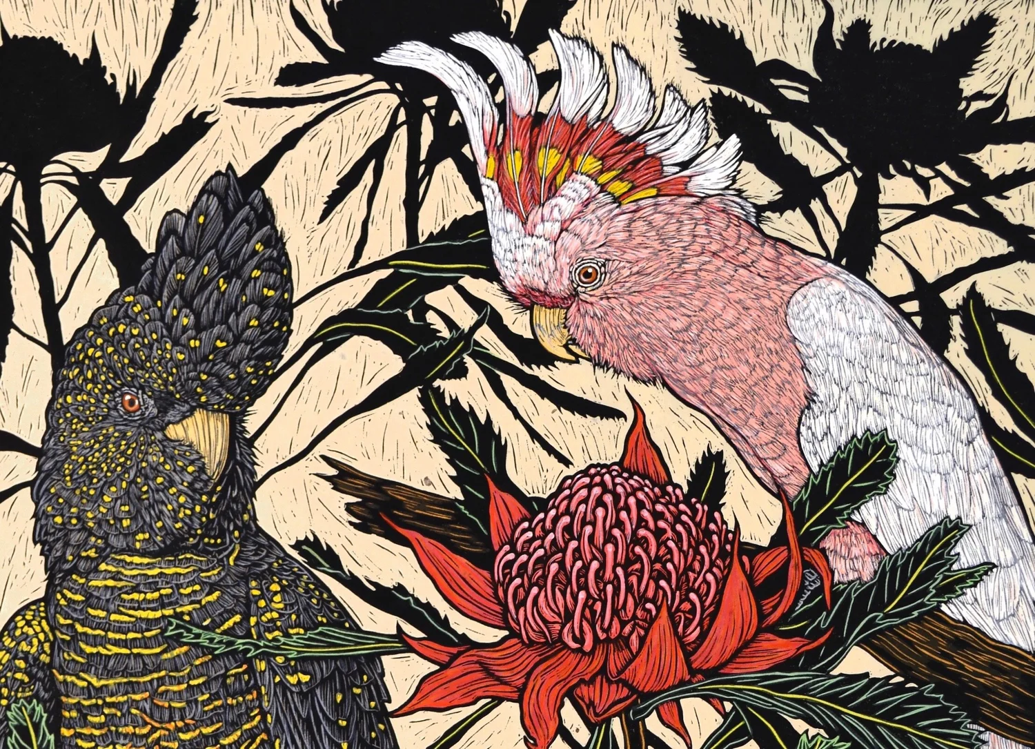 Lino Prints Artists How I Hand Colour My Linocut Prints – Helen