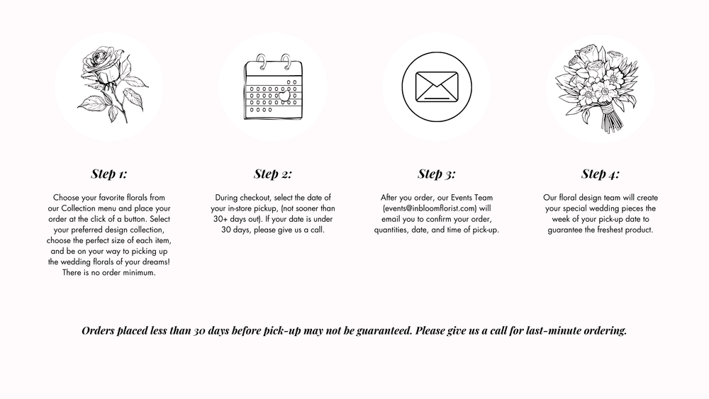 Shop Wedding Collections — In Bloom Florist Weddings & Events