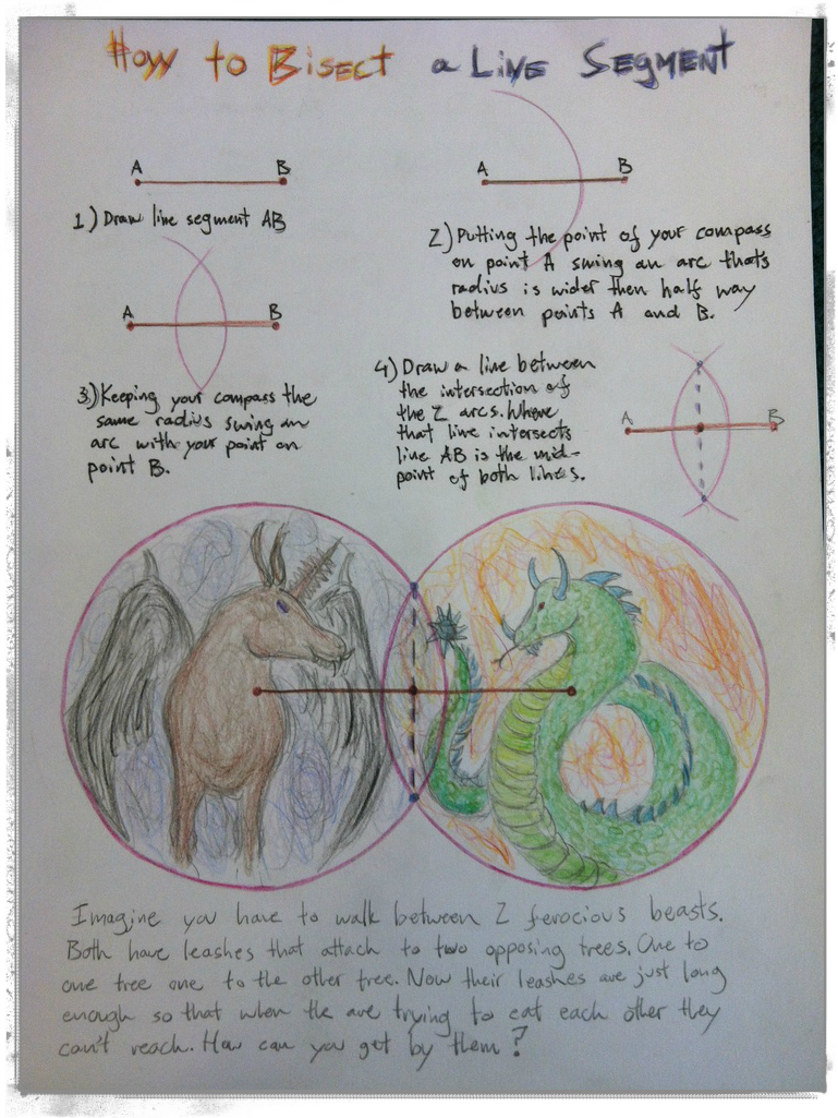 math lesson books :: how to bisect a line