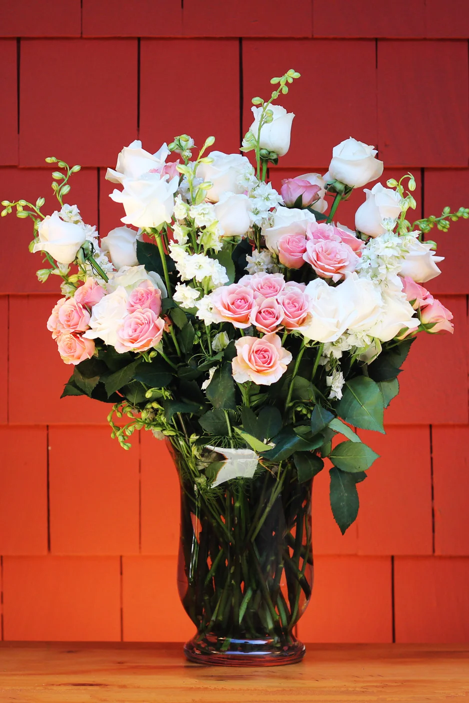 Queen Anne's Lace and Roses — floristinyou