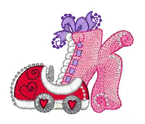 Mylar Swirly Baby Girl Alphabet — Purely Gates Embroidery