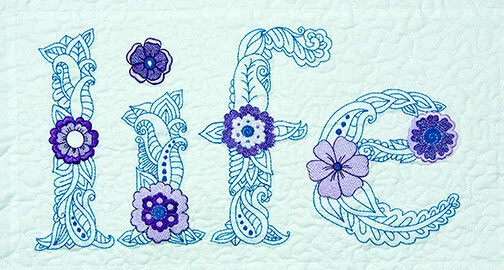 Mylar Floral Monogram 2 — Purely Gates Embroidery