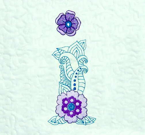 Mylar Floral Monogram 2 — Purely Gates Embroidery