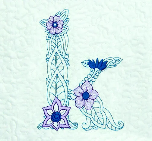 Mylar Floral Monogram 2 — Purely Gates Embroidery