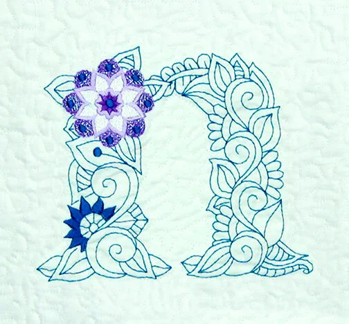 Mylar Floral Monogram 2 — Purely Gates Embroidery