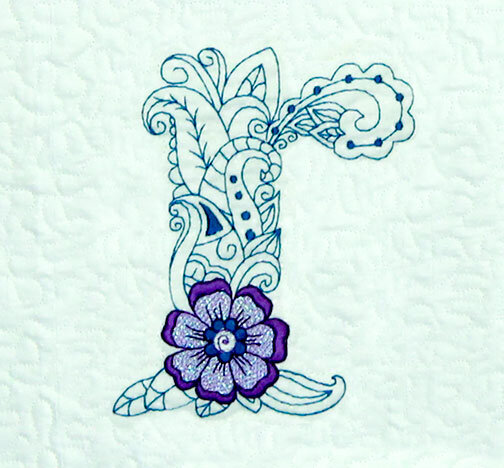 Mylar Floral Monogram 2 — Purely Gates Embroidery