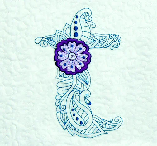 Mylar Floral Monogram 2 — Purely Gates Embroidery