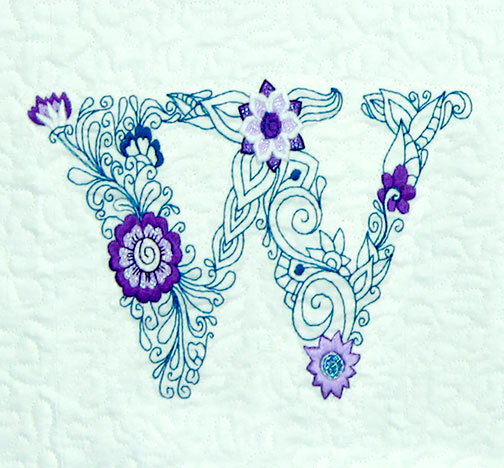 Mylar Floral Monogram 2 — Purely Gates Embroidery