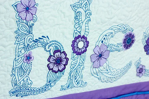 Mylar Floral Monogram 2 — Purely Gates Embroidery