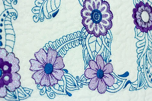 Mylar Floral Monogram 2 — Purely Gates Embroidery