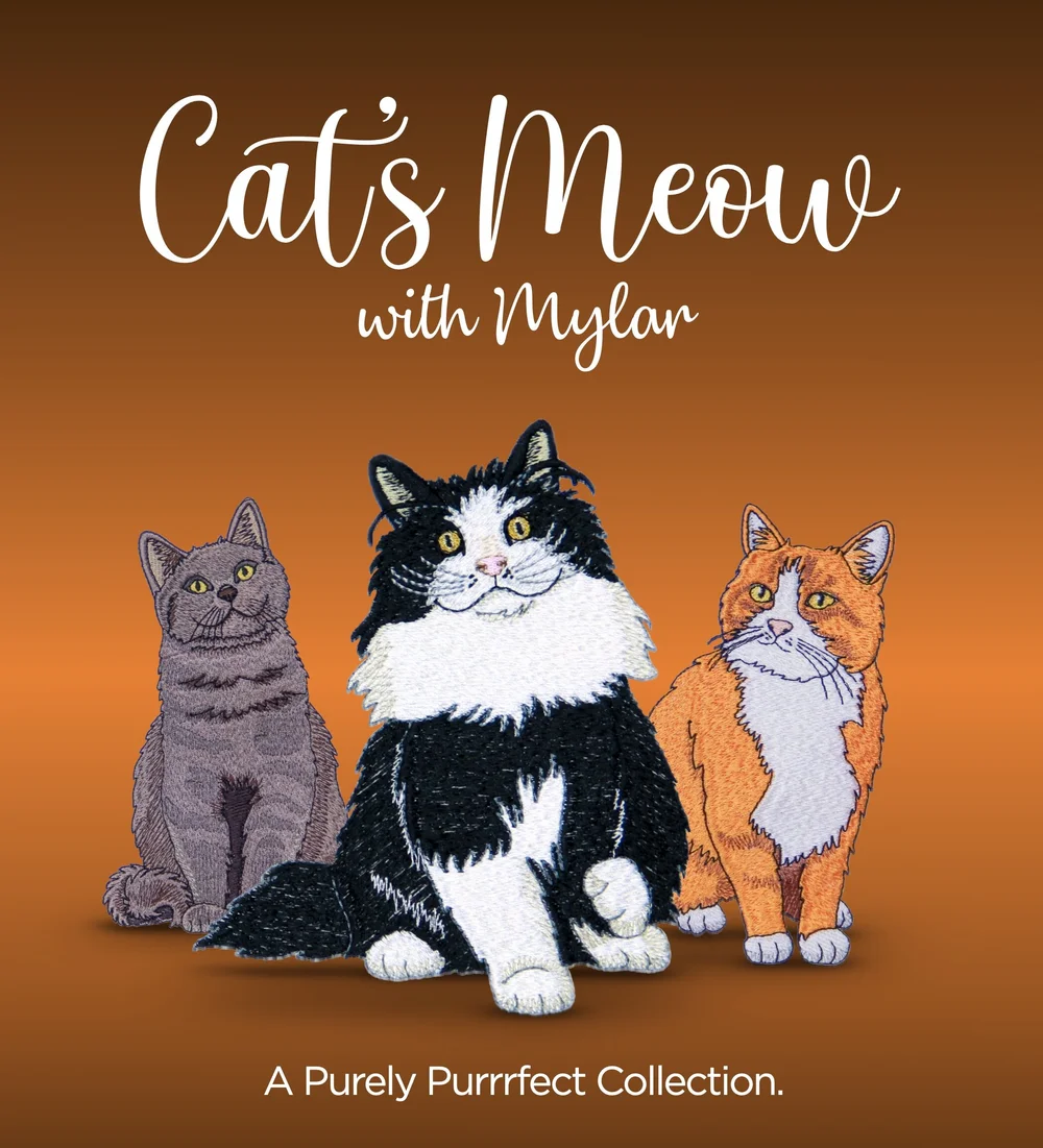 Cat's Meow with Mylar — Purely Gates Embroidery
