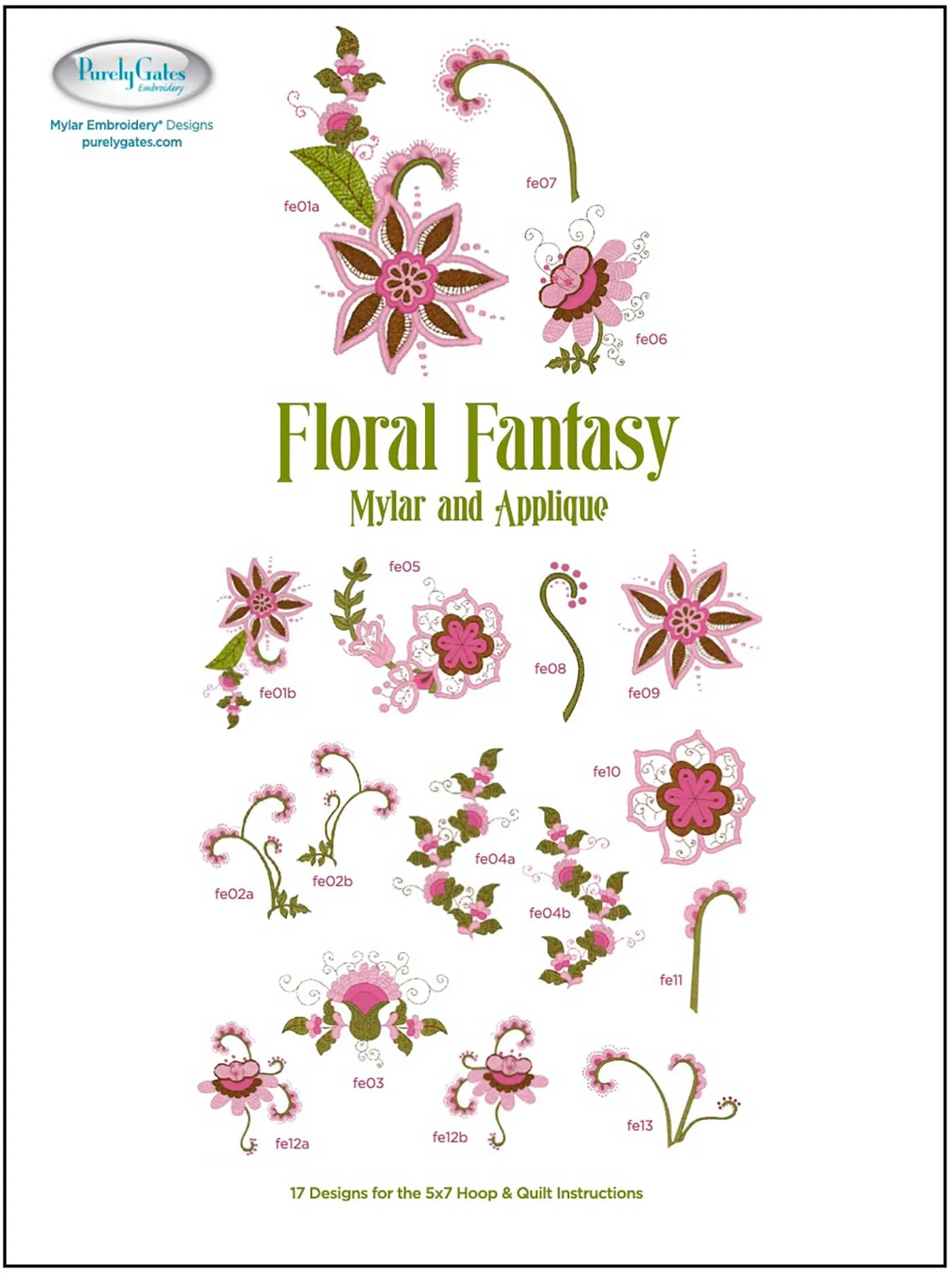 Floral Fantasy Mylar and Applique — Purely Gates Embroidery