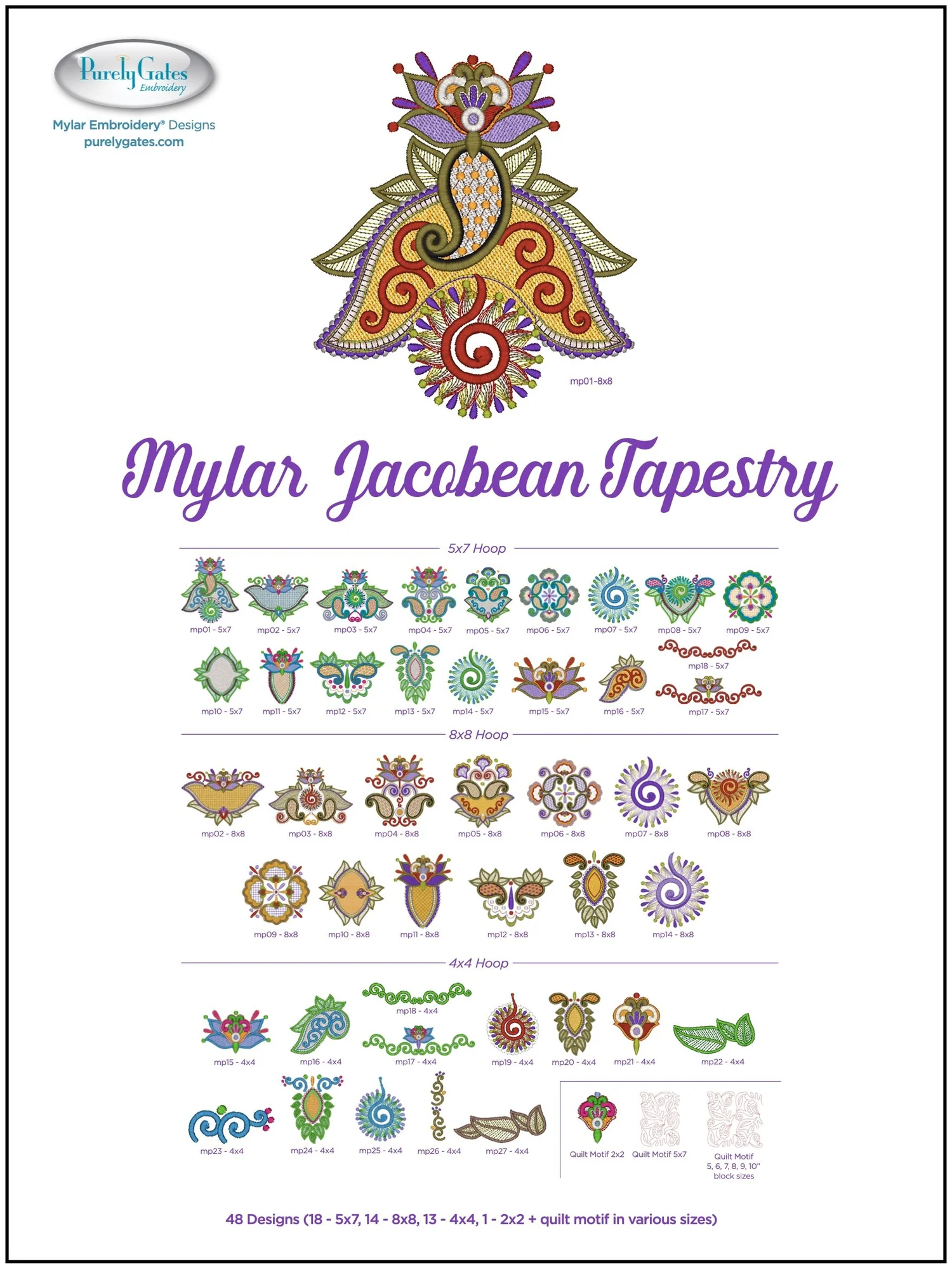 Mylar Jacobean Tapestry — Purely Gates Embroidery