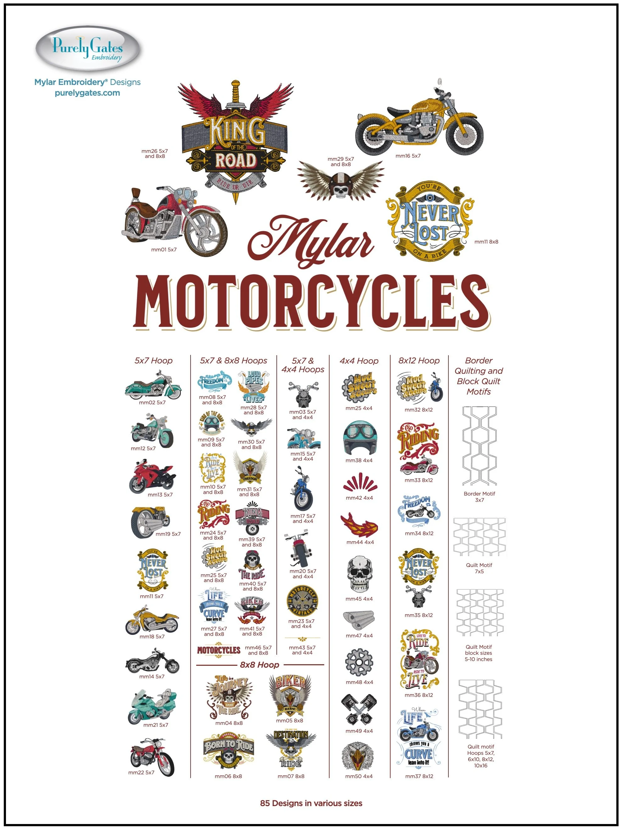 Mylar Motorcycles — Purely Gates Embroidery