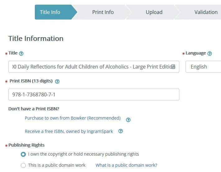 Step-by-Step Instructions on How to Create a Print Book in IngramSpark ...